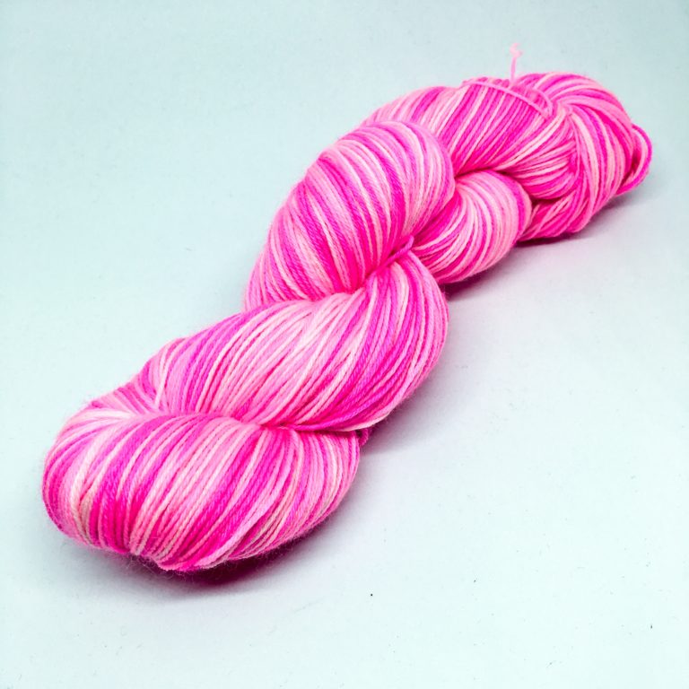Pink stripy sock yarn, 4 ply self striping yarn, merino and nylon ...