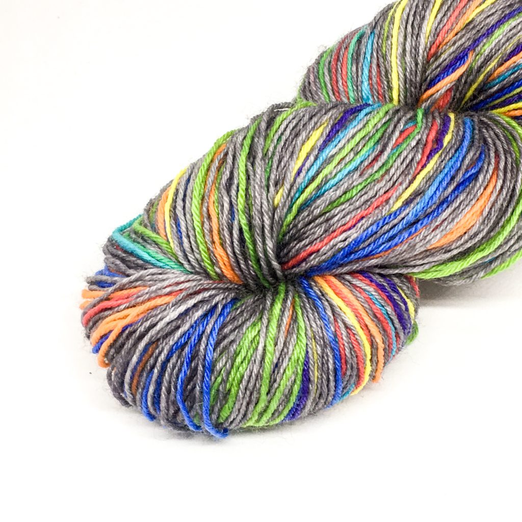 Stormy rainbow sock yarn, self striping 4 ply, hand dyed rainbow yarn ...