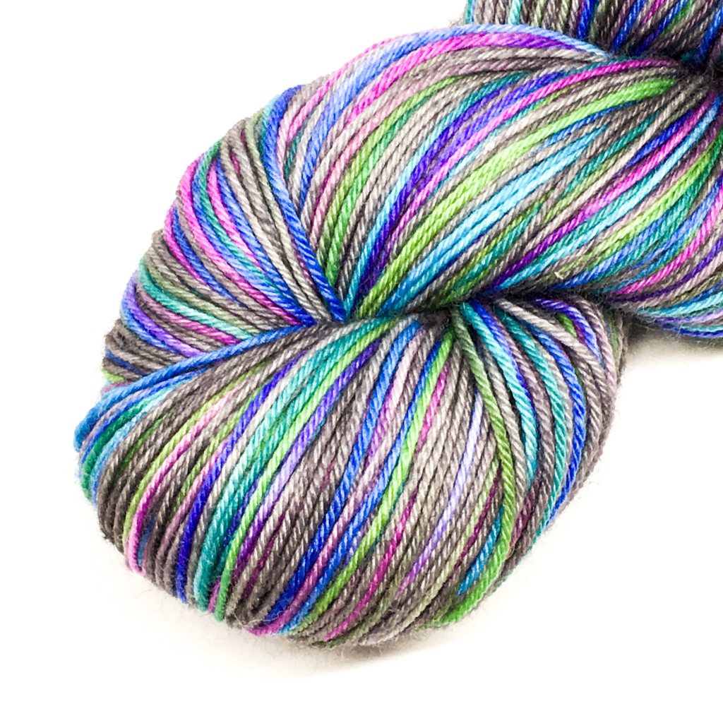 Mermaid yarn, Purple and turquoise wool, Merino nylon 4 ply sock yarn