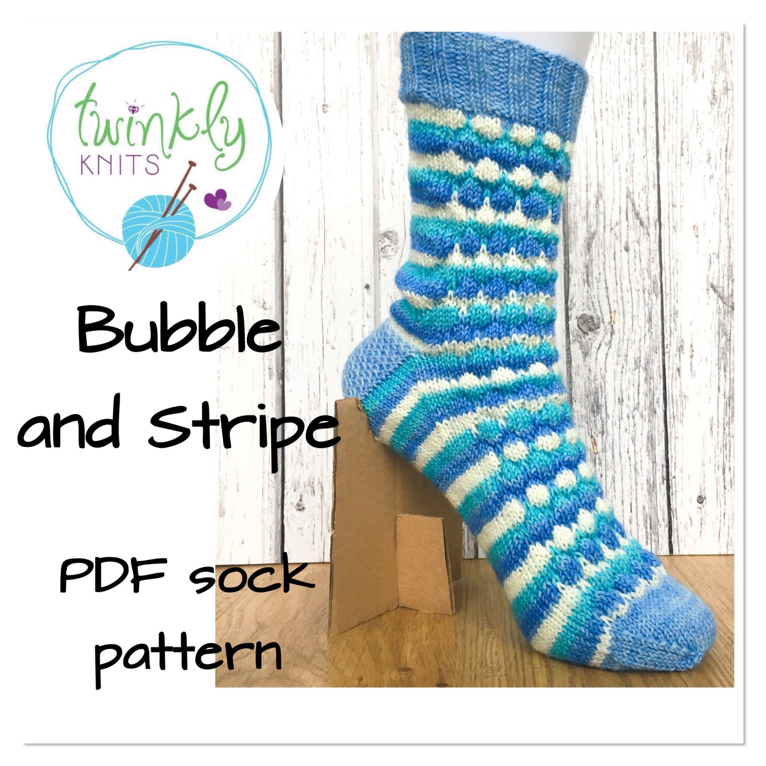 Bubble and Stripe sock pattern, PDF download, textured sock pattern ...